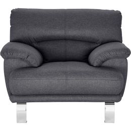Trendmanufaktur Sessel &raquo;Cecilia II, Loungesessel in italienischem Design&laquo; breite und bequeme Armlehnen grau Microfaser Vintage (100% Polyester);