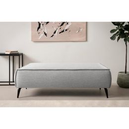 OTTO home Hocker &raquo;TVINNU&laquo; zur Serie TVINNU, gem&uuml;tlicher Sitzkomfort, rechteckig, schwarze F&uuml;&szlig;e B/H/T: 140cm x 44cm x 65cm, Flachgewebe LEINENOPTIK