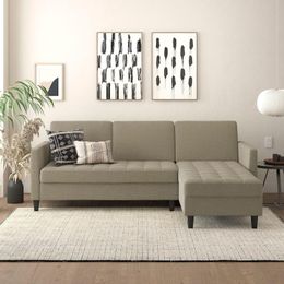 Ecksofa &raquo;Presley, L-Form,&laquo; Ecksofa mit Bett-Funktion und Stauraum, verstellbare R&uuml;ckenlehne braun Webstoff, 100% Polyester B/H/T: 213cm x 83cm x 154cm