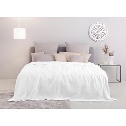 OTTO home Tagesdecke &raquo;Mira&laquo; leichte Tagesdecke aus 100% Baumwolle, uni &Uuml;berwurf, ohne F&uuml;llung wei&szlig; Baumwolle B/L: 150cm x 250cm