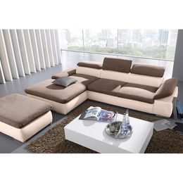 Sit & More sit&more Ecksofa &raquo;Valantine L-Form, B: 286 cm&laquo; mit Arm- & Kopfteilverstellung, optional mit Schlaffunktion braun 100% Polyester;Luxus-Kunstleder/