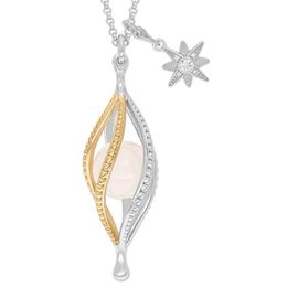 Engelsrufer Damen Kette mit Anh&auml;nger &raquo;You are my universe&laquo; mit Rosenquarz, Zirkonia (synth.) rosa Silber 925 (Sterlingsilber), L: 60 B: 14mm