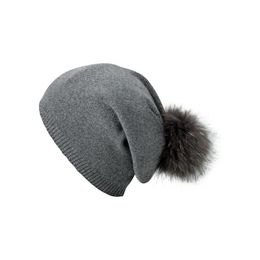 Capelli New York Damen Beanie mit Metall-Logo an der Krempe grau Einheitsgr&ouml;&szlig;e