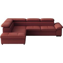 Sit & More sit&more Ecksofa &raquo;Viola, L-Form, Leder, B: 249 cm&laquo; optional mit Schlaffunktion beige B/H/T: 249cm x 73cm x 226cm, NaturLEDER Stoff, Ottomane links, 