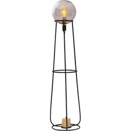 N&auml;ve n&auml;ve Stehlampe &raquo;Stelo&laquo; E27 1 Stk. excl.1x E27 max. 40W,Gesamt: h: 128,5cm,glass (smoke) Colour: black schwarz 1, &Oslash; 25cm H: 100cm, 1 Stk.