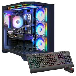 GAMEMAX Gaming-PC &raquo;HYPE-A BK 8005 AMD Ryzen 5 9600X 16GB DDR5 1TB SSD RX 9070&laquo; Windows 11, DDR5 RAM bunt Wi-Fi 6, Bluetooth 5.2, Gigabit Ethernet, 1x 