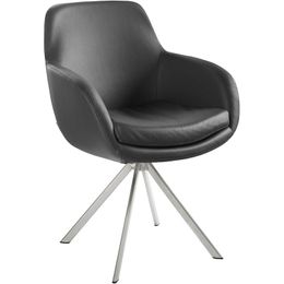 Musterring Esszimmerstuhl &raquo;Tavia&laquo; (Set) 2 Stk. grau B/H/T: 62cm x 86cm x 66cm, 2 Stk., Echtleder, Stativgestell