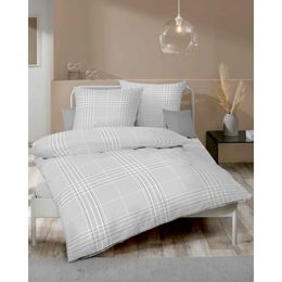 Kaeppel Bettw&auml;sche &raquo;Pure&laquo; 2 Stk. silber Edel-K&ouml;per-Flanell, Obermaterial: 100% Baumwolle B/L: 155cm x 220cm, Edel-K&ouml;per-Flanell, B/L: 80cm x 80cm, 2 Stk.
