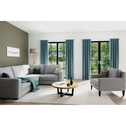 HOMING Vorhang &raquo;Jolie&laquo; verdeckte Schlaufen 1 Stk. tlg. Fertigschal blau Polyester 245cm, verdeckte Schlaufen, 135cm