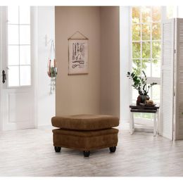Home Affaire Polsterhocker &raquo;Rysum&laquo; passend zur Serie "Rysum" B/T/H: 75/70/45 cm braun Luxus-Microfaser Lederoptik (100% Polyester);Kunstleder B/H/T: 