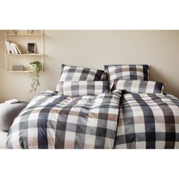 Elegante Bettw&auml;sche &raquo;Kuschel Karo&laquo; 2 Stk. angenehmes Hautgef&uuml;hl Interlock-Jersey, Obermaterial: 100% Baumwolle B/L: 135cm x 200cm, 1 Stk., 1 Stk., Interlock-