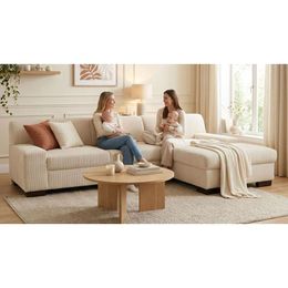 OTTO home Ecksofa &raquo;Faxe 268 x 153 cm, auch mit Schlaffunktion&laquo; L-Form, aus haustierfreundlichem Pet Friendly Cord beige 90% Polyester, 10% Nylon B/H/T