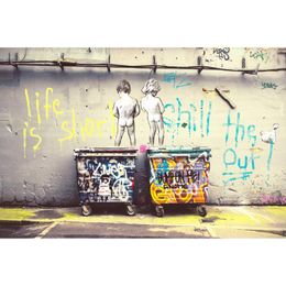 Leinwandbild &raquo;Life is Short by Banksy auf Keilrahmen gespannt&laquo; 1 Stk. tlg. Kunstdruck Wandbild Bild in verschiedenen Formaten bunt Leinen B/H/T: 60cm 