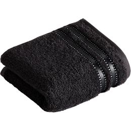 Vossen Gaestehandtuecher &raquo;Cult de Luxe&laquo; im Set, mit Glanzbord&uuml;re schwarz Walkfrottee, Obermaterial: 100% Baumwolle B/L: 30cmx50cm, 3 Stk., Walkfrottee