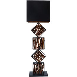 Salesfever Stehlampe &raquo;Treibholz&laquo; E27 1 Stk. Schirm innen goldfarben beige 1, H: 155cm, 1 Stk.