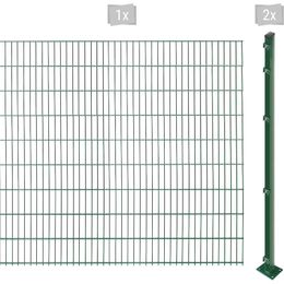 Arvotec Doppelstabmattenzaun &raquo;EASY 183 zum Aufschrauben&laquo; Zaunh&ouml;he 183 cm, Zaunl&auml;nge 2 - 60 m gr&uuml;n Kunststoff, Stahl H/L: 183cm x 2m, Pfosten: 2 Stk.