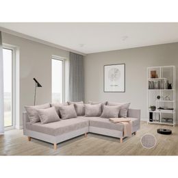 Collection AB Ecksofa &raquo;Anton L-Form, B: 201 cm&laquo; 5 Zierkissen, Federkern beige 100%Polyester B/H/T: 201cm x 186cm, Cord Luxus-Microfaser weich