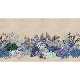 Livingwalls living walls Fototapete &raquo;Walls by Patel Octopus ́S Garden 3&laquo; glatt Vlies, Wand, Schr&auml;ge beige Vlies B/L: 5m x 2,7m