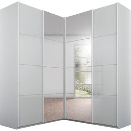 Rauch Schwebet&uuml;renschrank &raquo;Kleiderschrank Garderobe Eckkleiderschrank QUADRA mit edler Glasfront&laquo; in den H&ouml;hen 210/229 cm, inkl. Soft-Close-Funktion, 