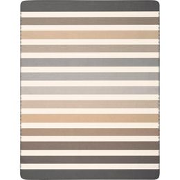 Biederlack Wohndecke &raquo;Horizon nature&laquo; modernes Streifendesign, mit Zierstich grau Baumwolle, Polyacryl, Polyester B/L: 220cm x 240cm