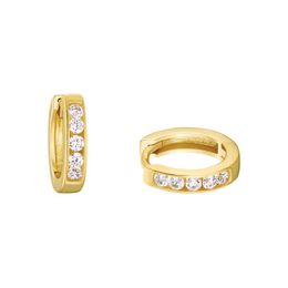 Amor Damen Paar Creolen &raquo;2014167&laquo; Made in Germany - mit Zirkonia (synth.) gold Gelbgold 375
