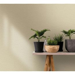 marburg Vliestapete &raquo;Tapete Cloth Style&laquo; uni gepr&auml;gt moderne Vliestapete f&uuml;r Wohnzimmer Schlafzimmer K&uuml;che beige Vlies B/L: 0,53m x 10,05m, Rollen: 1