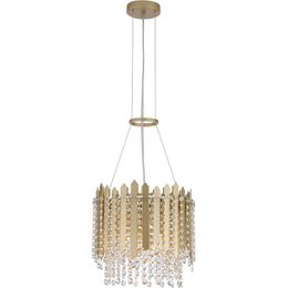 Searchlight Pendelleuchte &raquo;Spear-5Lt-Pendelleuchte, goldenes Metall mit klarem Kristall&laquo; E27 1 Stk. H: 32cm, 1 Stk.