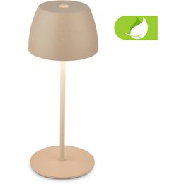 Briloner Leuchten LED Au&szlig;en-Tischleuchte &raquo;Serina Mini&laquo; LED-Modul Extra-Warmwei&szlig; Akku Tischlampe, kabellos, IP44, Wohnzimmer, Schlafzimmer, Outdoor beige 1, &Oslash; 8cm H: 