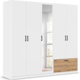 Rauch Dreht&uuml;renschrank &raquo;Kleiderschrank Schrank Garderobe W&auml;scheschrank BARI mit Spiegel&laquo; mit Schubasten au&szlig;en, moderner Griff in Graumetallic MADE IN 