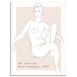 Artland Wandbild &raquo;Nu assis les bras &eacute;tendues 1947&laquo; Bilder von Frauen 1 Stk. tlg. als Alubild, Leinwandbild, Poster, Wandaufkleber in verschied. Gr&ouml;&szlig;en beige 