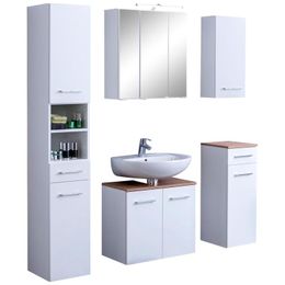 Welltime Badm&ouml;bel-Set &raquo;Avignon&laquo; 5 Stk. tlg. wei&szlig; Holzwerkstoff B/H/T: 120cmcm x 200cmcm x 35cmcm