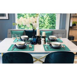 Adam Platzset &raquo;Uni Collection&laquo; GOTS zertifiziert, Made in Germany blau Obermaterial: 100% Baumwolle B/L: 40cm x 40cm, 2 Stk., Bio-Baumwolle, quadratisch