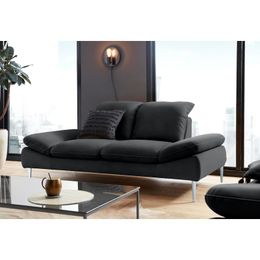 W.Schillig 2,5-Sitzer &raquo;enjoy&MORE&laquo; mit Sitztiefenverstellung, F&uuml;&szlig;e Chrom gl&auml;nzend, Breite 232 cm schwarz Chenille-Flachgewebe R66 (85% Polyester, 15% 