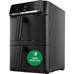 Bosch Hei&szlig;luftfritteuse &raquo;Serie 6 MAFD661B0, XXL Hei&szlig;luftfritteuse, 12L, PFAS frei, Doppelkammer&laquo; 2800 W platzsparend, einfache Reinigung, weniger Fett