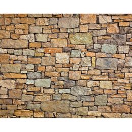 papermoon Fototapete &raquo;Stone Wall&laquo; glatt bunt Vlies B/L: 2,5m x 1,86m