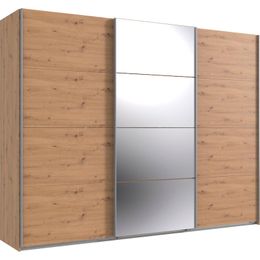 wimex Schwebet&uuml;renschrank &raquo;Norderstedt&laquo; INKLUSIVE 2 Stoffboxen und 2 zus&auml;tzliche Einlegeb&ouml;den, mit Spiegel braun Holzwerkstoff Artisan Eiche Nachbildung, B/