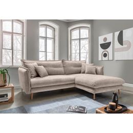 Home Affaire Ecksofa &raquo;Lazio modern und bequem, schmale Armlehnen, tolle Detailverarbeitung&laquo; zwei verschiedene Fu&szlig;farben w&auml;hlbar beige 100% Polyester B
