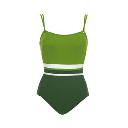 Sunflair Badeanzug Damen Gr&ouml;&szlig;e XL gr&uuml;n / dunkelgr&uuml;n / wei&szlig;