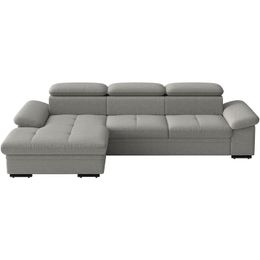 Sit & More sit&more Ecksofa &raquo;Viola, L-Form, B: 260 cm&laquo; optional Schlaffunktion,inkl Armteil- & Kopfteilverstellung grau 100% Polyester B/H/T: 260cm x 73cm x 