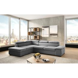 Sit & More sit&more Ecksofa &raquo;Alcudia L-Form&laquo; mit Armteilverstellung, optional Kopfteilverstellung & Schlaffunktion grau 100% Polyester B/H/T: 272cm x 73cm x 