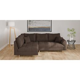 Home Affaire Ecksofa &raquo;CHARRE L-Form mit Ottomane, Ma&szlig;e B/T/H: 231/161/81 cm&laquo; feine Steppung, lose R&uuml;cken- und Zierkissen, auch in Cord und Boucl&eacute; 