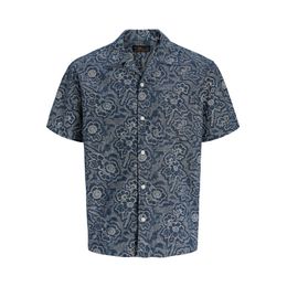 Jack & Jones JACK & JONES Button Up Shirt male size L Navy / mottled grey
