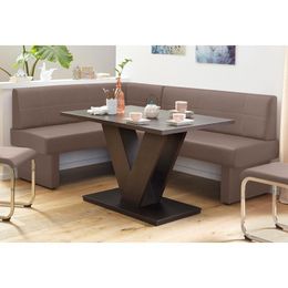 Home Affaire Eckbank braun B/H/T: 152cm x 89cm x 202cm, Kunstleder, langer Schenkel rechts