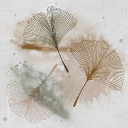 queence Leinwandbild &raquo;Gingko Abstrakt, Canvas Bild von Hand bespannt&laquo; 1 Stk. tlg. Zeitlose Ginkgo-Motive in hellen Farben B/H/T: 40cm x 40cm x 2cm, 1 