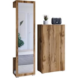 OTTO home Garderoben-Set &raquo;PARIS/ TOKYO&laquo; Komplett-Set, 2 Stk. tlg. braun B/H/T: 130cmcm x 190cmcm x 35cmcm