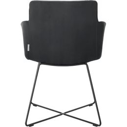 W.Schillig Armlehnstuhl &raquo;jakob&laquo; () mit Drahtrohrgestell in Schwarz pulverbeschichtet schwarz Chenillegewebe V34 (52% Polyester, 38% Baumwolle, 10% 