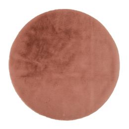 OCI DIE TEPPICHMARKE Hochflor-Teppich &raquo;ROCKY SOFT, Fell Haptik&laquo; rund 35 mm H&ouml;he Kunstfell, weich, kuschelig, maschinell gewebt, Kaninchen Haptik rot 