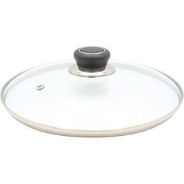 Kr&uuml;ger Deckel &raquo;Glasdeckel Diamant mit Kunststoffknopf&laquo; hitzebest&auml;ndig bis 160&deg;C und sp&uuml;lmaschinengeeignet Glas, Kunststoff &Oslash; 32cm