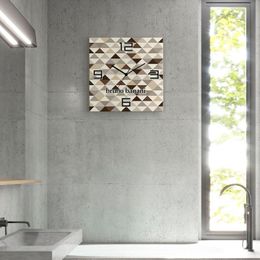 Bruno Banani Wanduhr &raquo;Wild Triangle&laquo; wahlweise mit Quarz- oder Funkuhrwerk, lautlos ohne Tickger&auml;usche braun B/H/T: 30cm x 30cm x 0,3cm, Quarzuhr