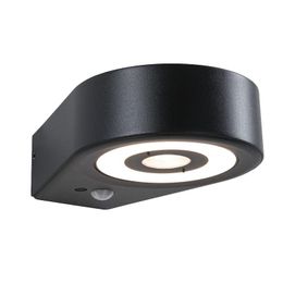 Paulmann LED Au&szlig;en-Wandleuchte &raquo;Silma IP44 65x186mm 3000K 5,5 / 1x0,7W 600lm 230V Aluminium&laquo; 1 Stk. Warmwei&szlig; Bewegungsmelder grau 1, H: 5,5cm, 1 Stk.